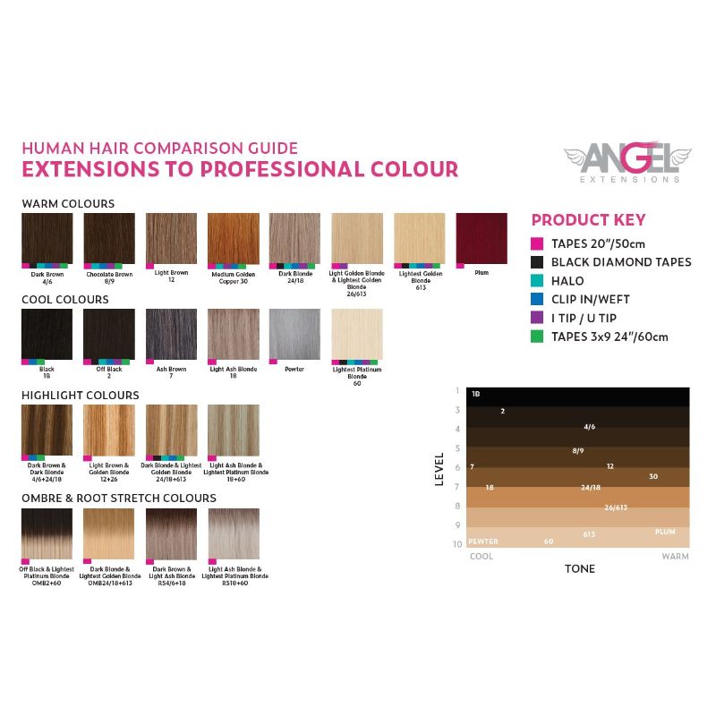Angel Tape 20" 10 Pack #RS18+60 Root Stretch Light Ash Blonde + Lighte ...